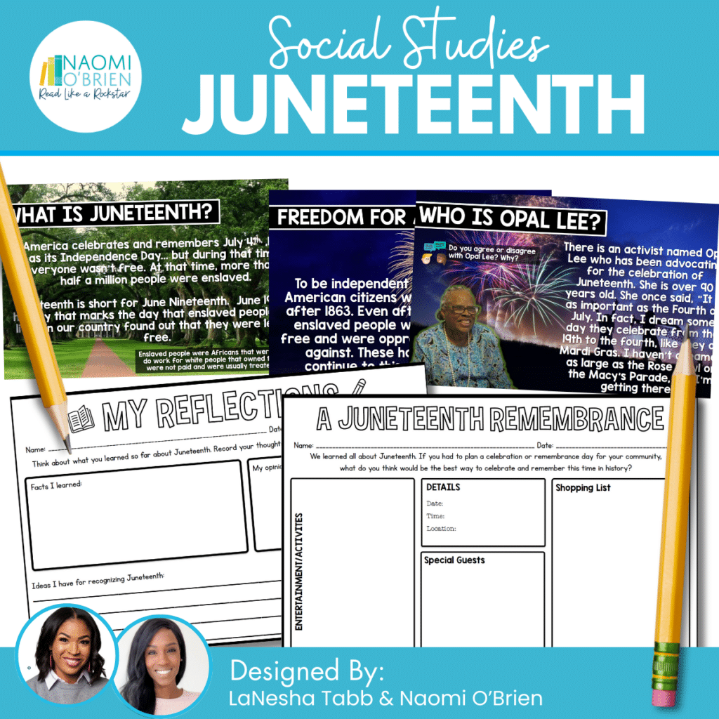 Juneteenth eBook and Activities - Naomi O'Brien - Read Like a Rockstar