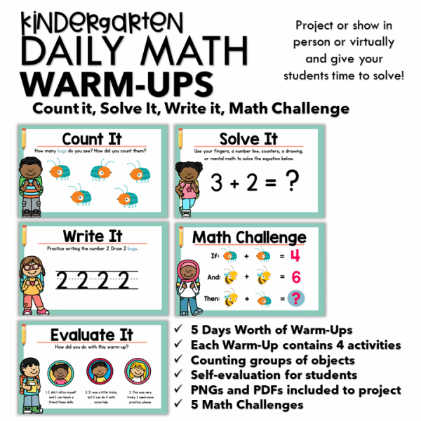 Kindergarten Daily Math Warm-Ups (Set 2) - Naomi O'Brien - Read Like a ...