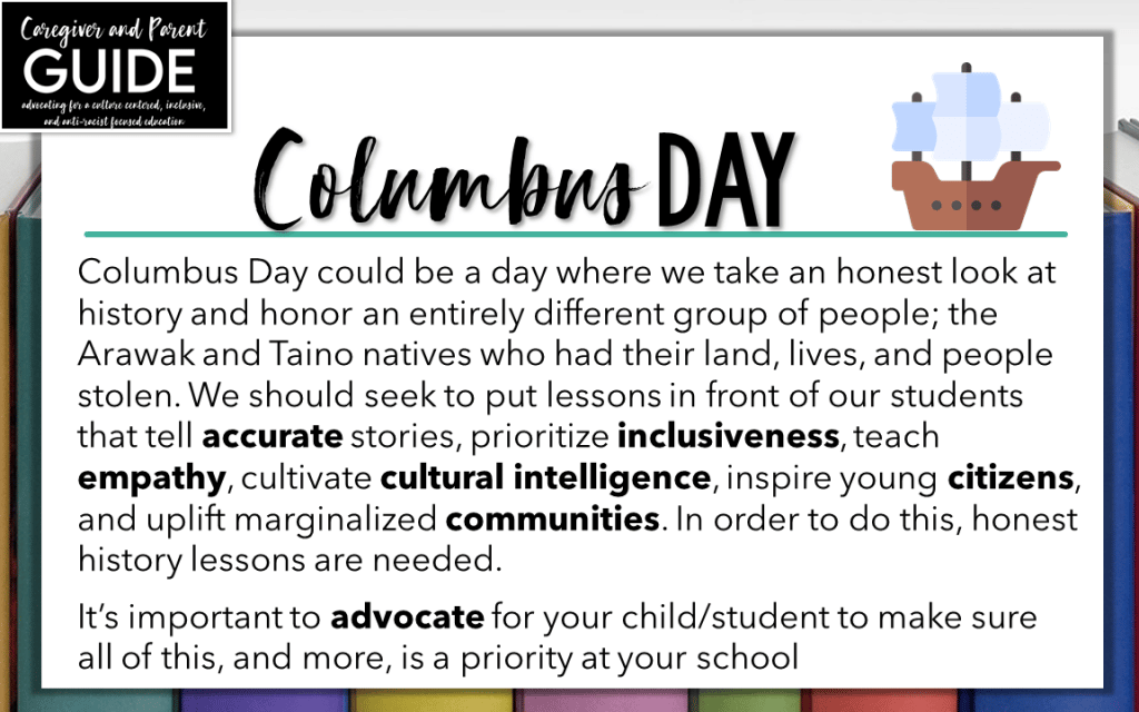 Caregiver & Parent Guide: Columbus Day (Advocate for Honest History ...