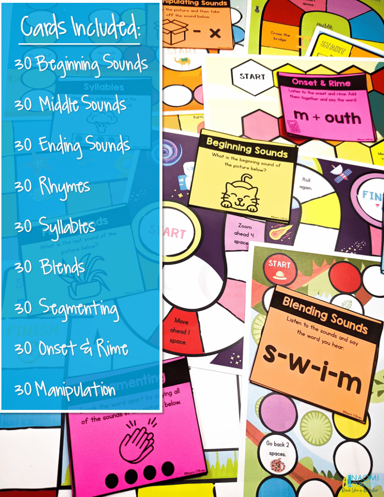 Phonemic Awareness Cards + Game Boards (270 cards!) - Naomi O'Brien ...