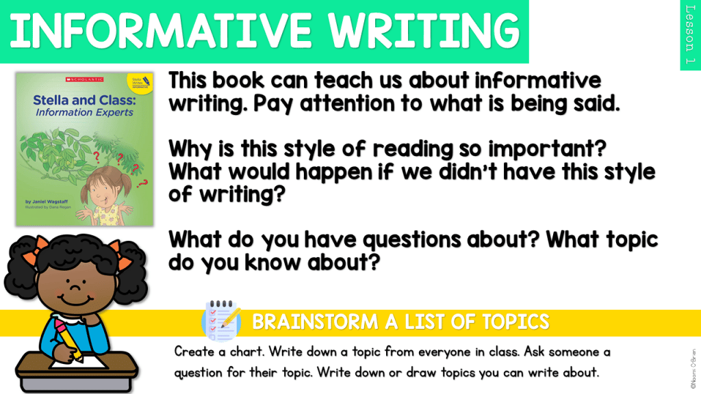 Writing Lessons & Printables: Opinion, Informative, and Narrative ...