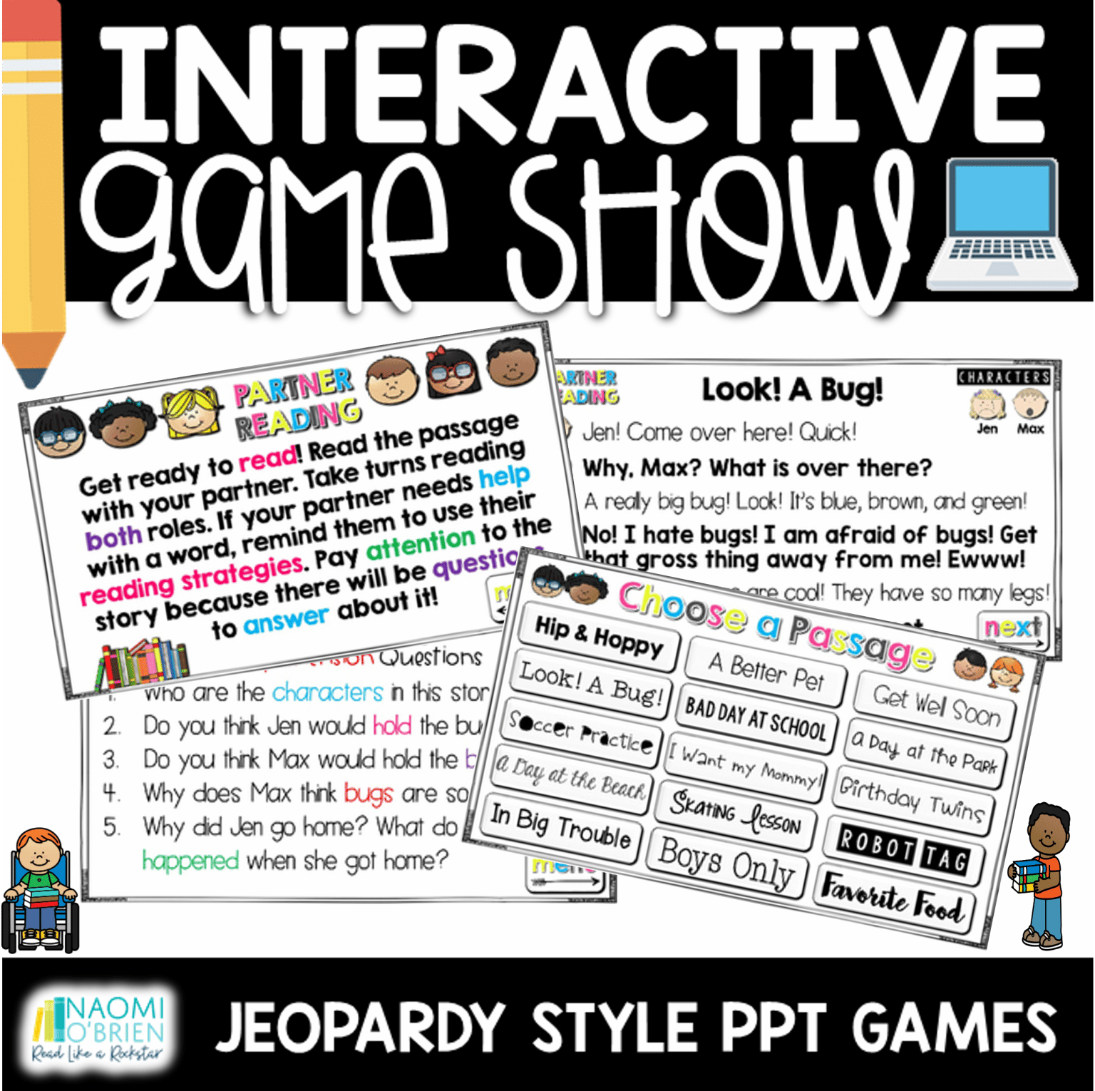Partner Reading Passages & Comprehension Questions (15) - Naomi O'Brien ...